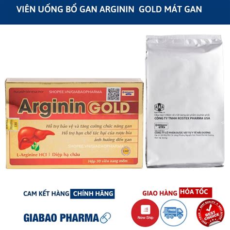 Mua Bổ gan ARGININ GOLD bảo vệ gan làm mát gan giải độc gan hạ men gan Hộp 30v 60v giá
