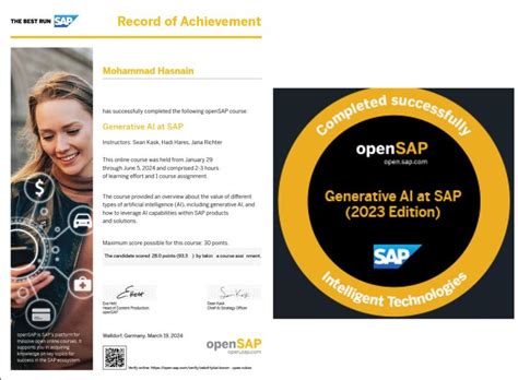 Mohammad Hasnain On Linkedin Sap Generativeai Opensap Genai Sap