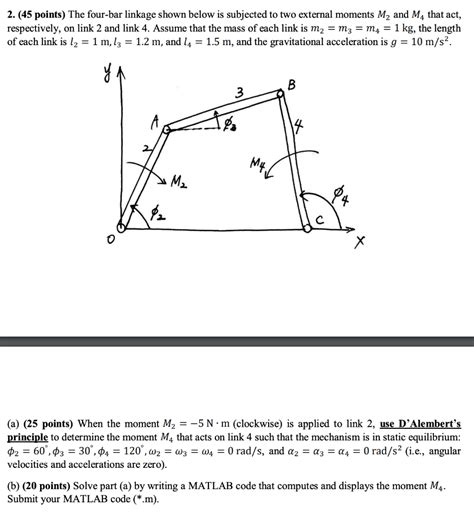 Solved Points The Four Bar Linkage Shown Below Is Chegg