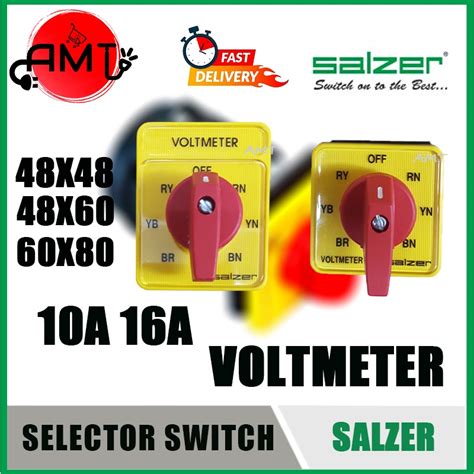 Salzer Voltmeter Selector Switch 10a 16a 61313 61313s 61313b 61312