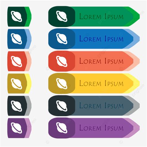 Colorful Flat Buttons For Jupiter Planet Icon With Technology Network