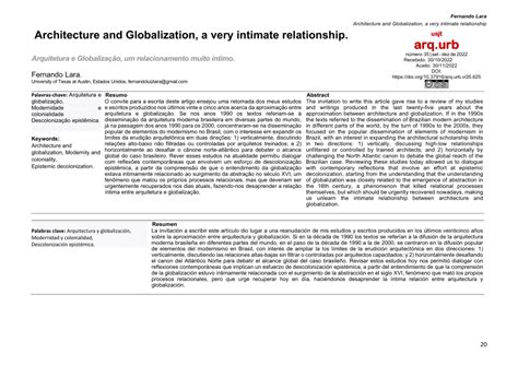 Pdf Architecture And Globalization A Very Intimate Relationship
