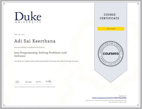 Java Javaprogramming Coursera Dukeuniversity Sai Keerthana Adi