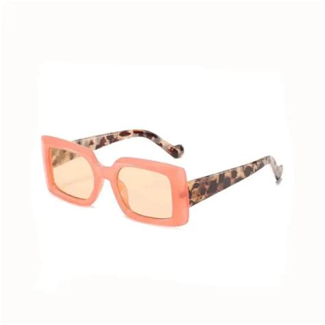 Rectangle Oversized Leopard Temple Sunglasses Urbanwearoutsiders
