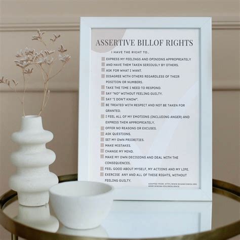 Assertive Bill Of Rights Print Therapist Office Decor Digital