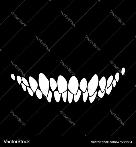 Monster Mouth With Sharp Teeth Royalty Free Vector Image