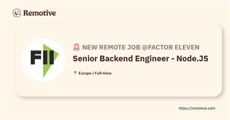 [hiring] senior backend engineer node js factor eleven