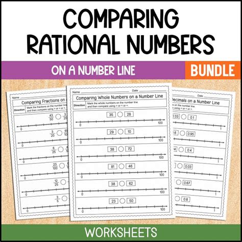 Comparing Rational Numbers On A Number Line Worksheets By Box Number 101