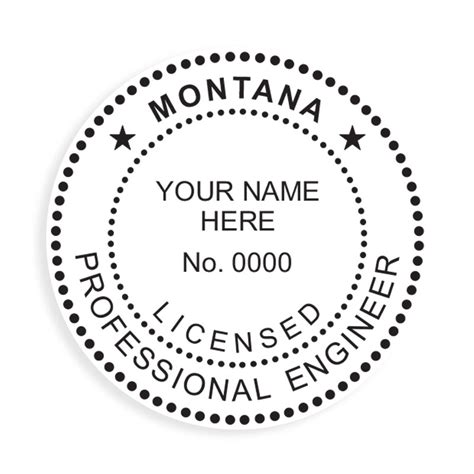 Montana Professional Engineer Stamp Rubber Stamp Champ