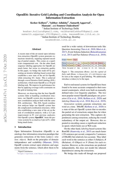 Pdf Openie6 Iterative Grid Labeling And Coordination Analysis For Open Information Extraction