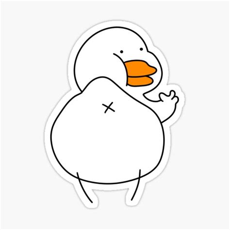 Cute White Ducks Butt Sticker For Sale By 147ology Redbubble