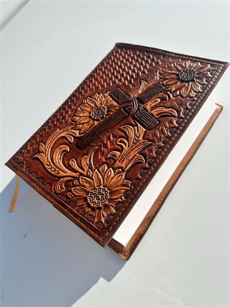 Hand Tooled Bible Covers Etsy In 2025 Handmade Leather Work