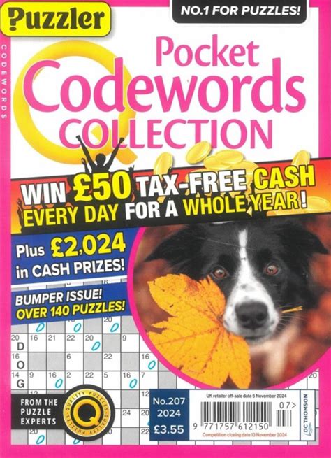 Puzzler Q Pocket Codeword Collection Magazine 207 Mags Direct