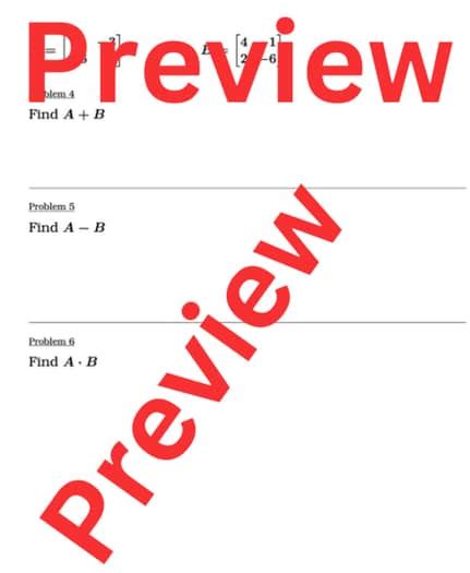 Add Subtract And Multiply Matrices No Frills Tpt