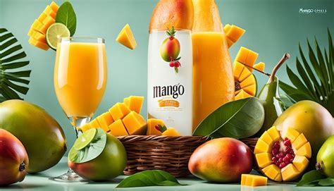 Mango Juice And Fresh Fruit Garnish Premium Ai Generated Image