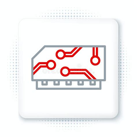 line ram random access memory icon isolated on white background