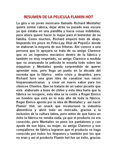 Resumen De La Pelicula Flamin Hot Pdf