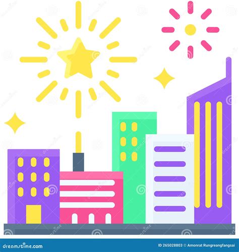 Downtown Icon New Year Realated Vector Stock Vector Illustration Of