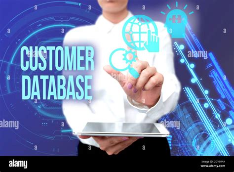 Hand Writing Sign Customer Database Business Idea Uptodate On Customer Information Records And