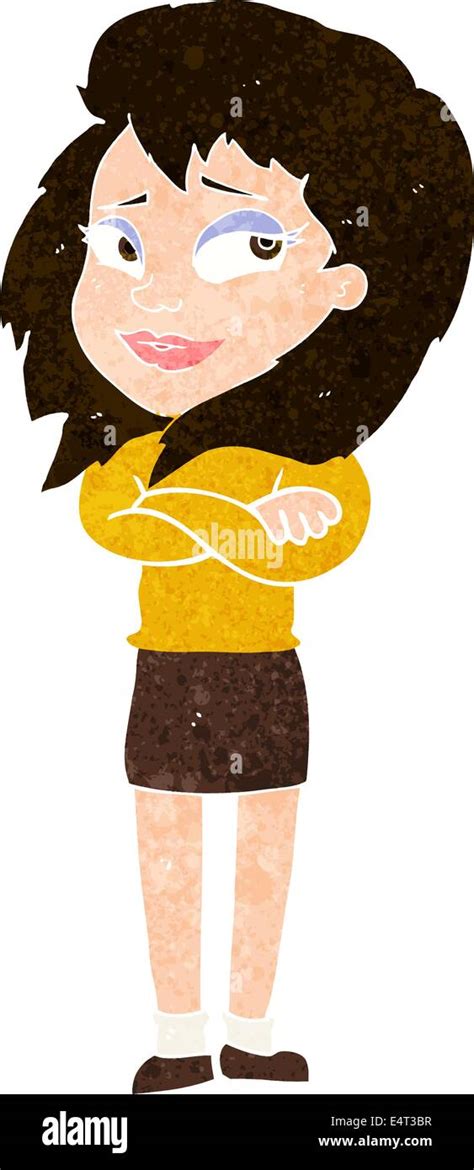 Cartoon Woman With Crossed Arms Stock Vector Image And Art Alamy