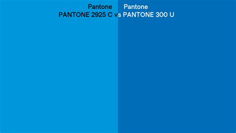 Pantone 2925 C Vs Pantone 300 U Side By Side Comparison
