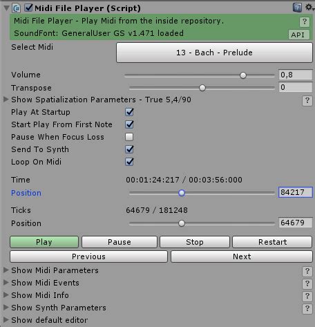 Prefab MidiFilePlayer Maestro Midi Player Tool Kit