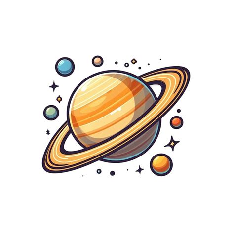 El Vector De Arte Espacial Del Planeta De Dibujos Animados De Saturno