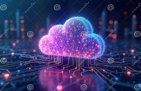 Futuristic Illustration Shows Cloud Computing Concept Digital Cloud