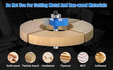 4pcs 14 Inch Shank Rabbet Router Bits With 6 Bearings Set 116 18