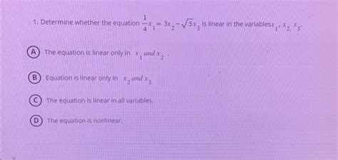 Solved 1 Determine Whether The Equation Frac 1 4 Chegg