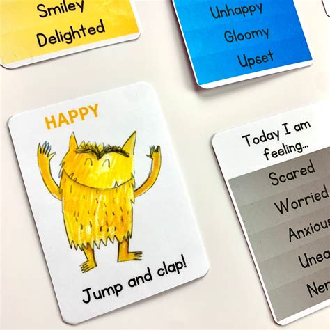 Colour Monster Flash Cards Pdf Printable Emotions Behaviour Etsy Uk