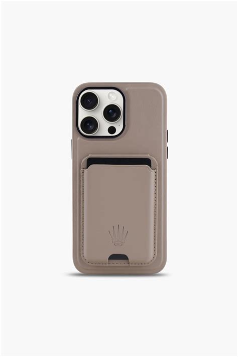 STANDLI IPHONE 15 PRO MAX KREM DERİ TELEFON KILIFI Watch of Royal