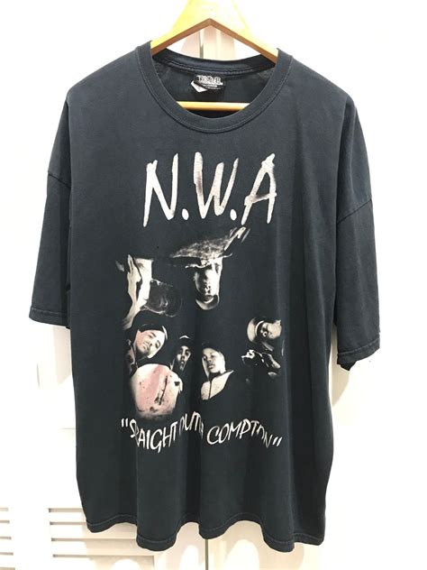 Death Row Records × Rap Tees × Vintage Vintage Nwa Icecube Mc Ren Eazy E Dj Yella Dr Dre Faded