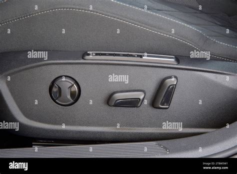 Buttons For Adjusting Seat Position Car Interior Detail Stock Photo