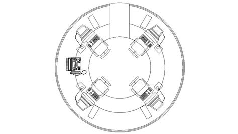 Circular Table Detail 2d Drawing Furniture Unit Dwg File