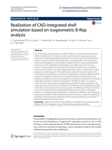 Pdf Realization Of Cad Integrated Shell Simulation Based On