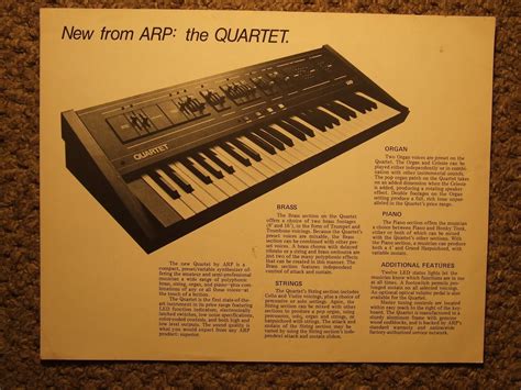 MATRIXSYNTH Original Arp Quartet Synthesizer Vintage Ad