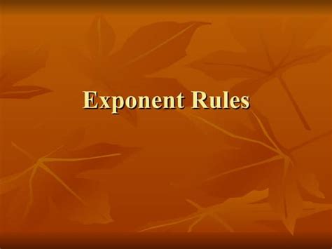 Laws Of Exponents Ppt