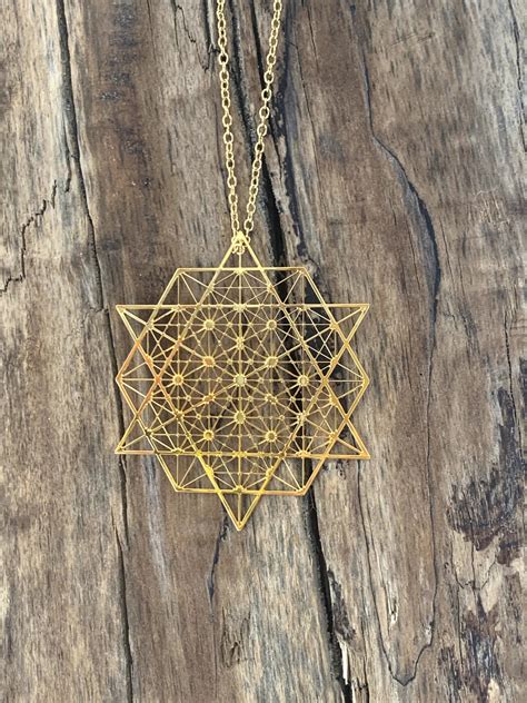 Tetrahedron 64 Three Dimensional Metatrons Cube Yellow Gold