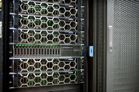 The Server Room Tells The Computer Server That Is Working Continuously Convey The Power And