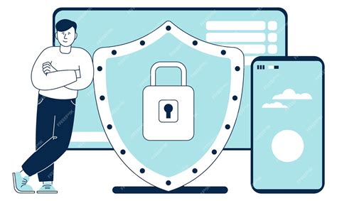 Premium Vector Personal Data Security Password Protection On Mobile