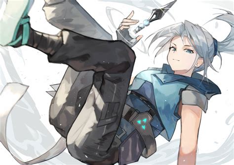 Download Valorant Jett Grinning Fanart Wallpaper