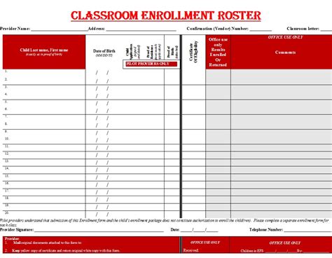 Class Roster Templates Free Report Templates