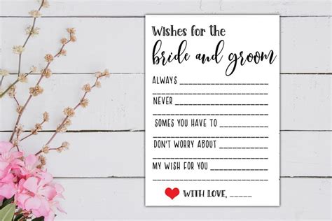 Personalized Wishes For The Bride And Groom Templates Diy Bobotemp