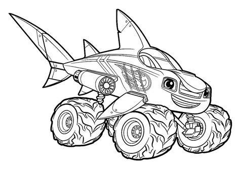 Shark Car Blaze And The Monster Machines Coloring Pages