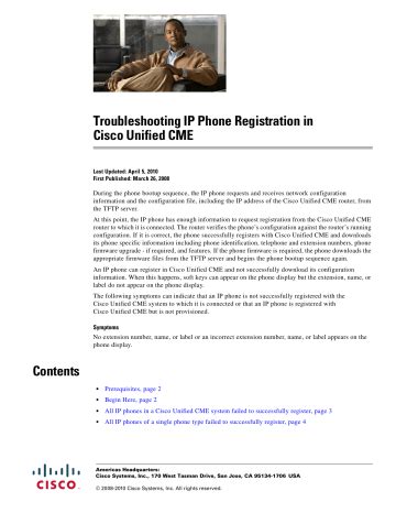 Troubleshooting IP Phone Registration In Cisco Unified CME Manualzz