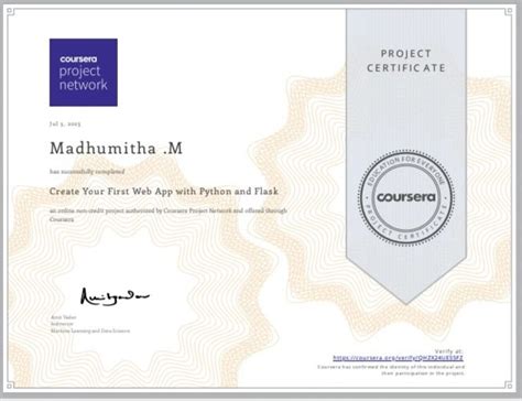 M Madhumitha On Linkedin Earned A Certificate In Create Your First Web