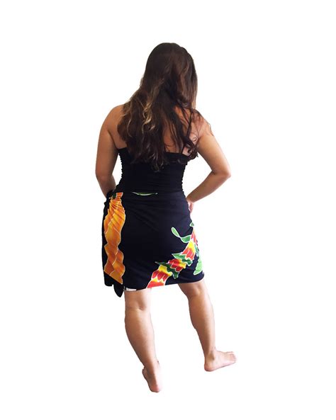 Hawaiian Lei Sarong Black Pareo Island Sarongs