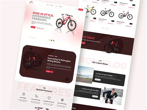 Bicycle Web Application UI Landing Page Design Behance
