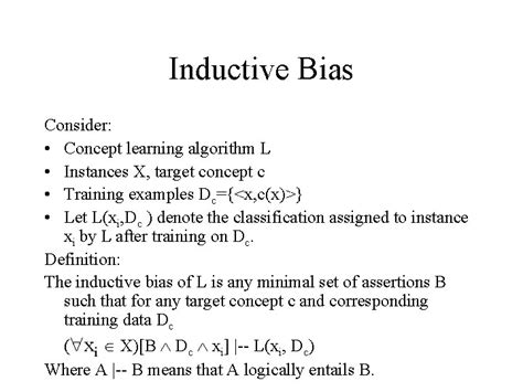 Outline Inductive Bias Generalto Specific Ordering Of Hypotheses